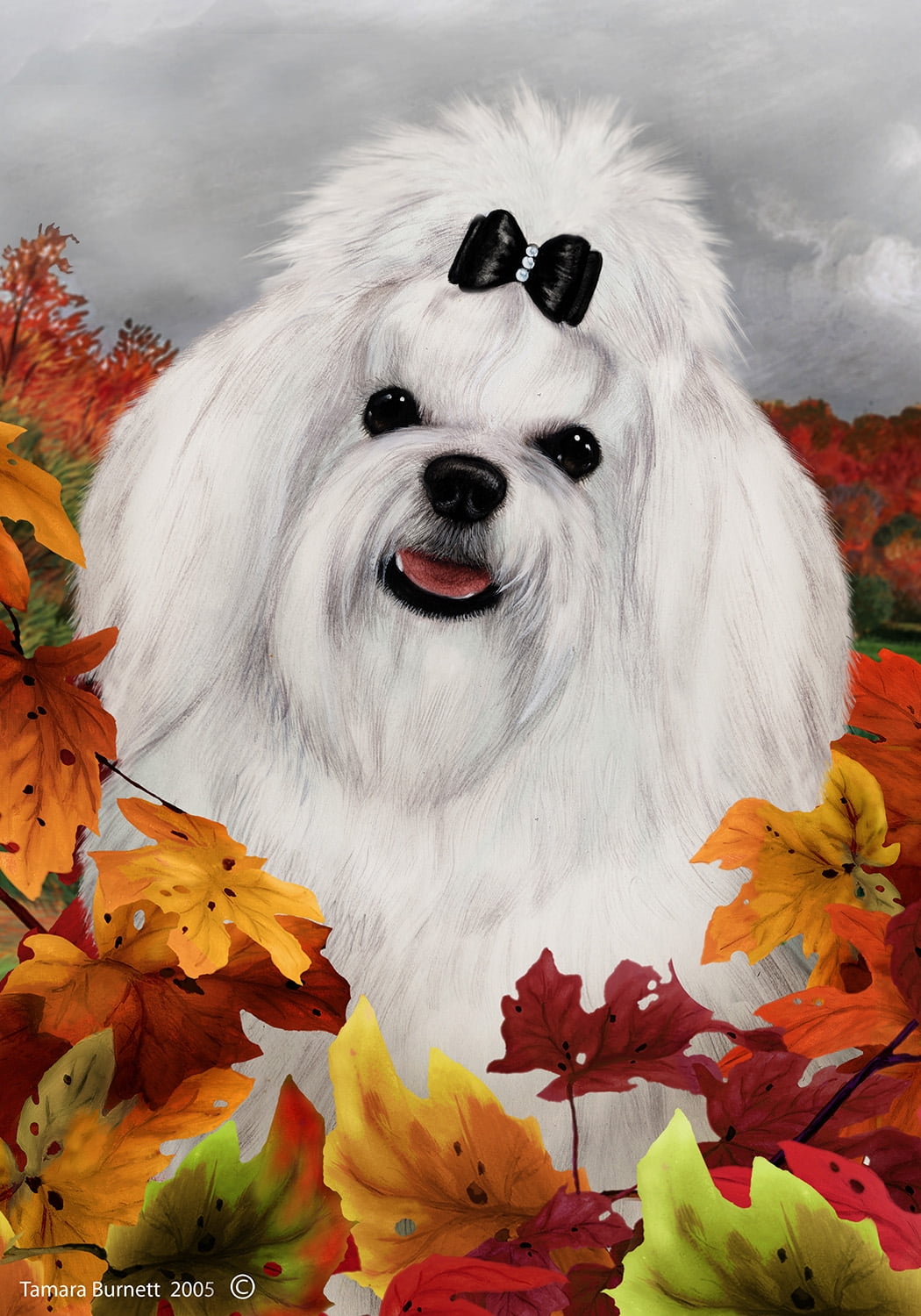 Maltese - Best of Breed Fall Leaves Garden Flags - Walmart.com
