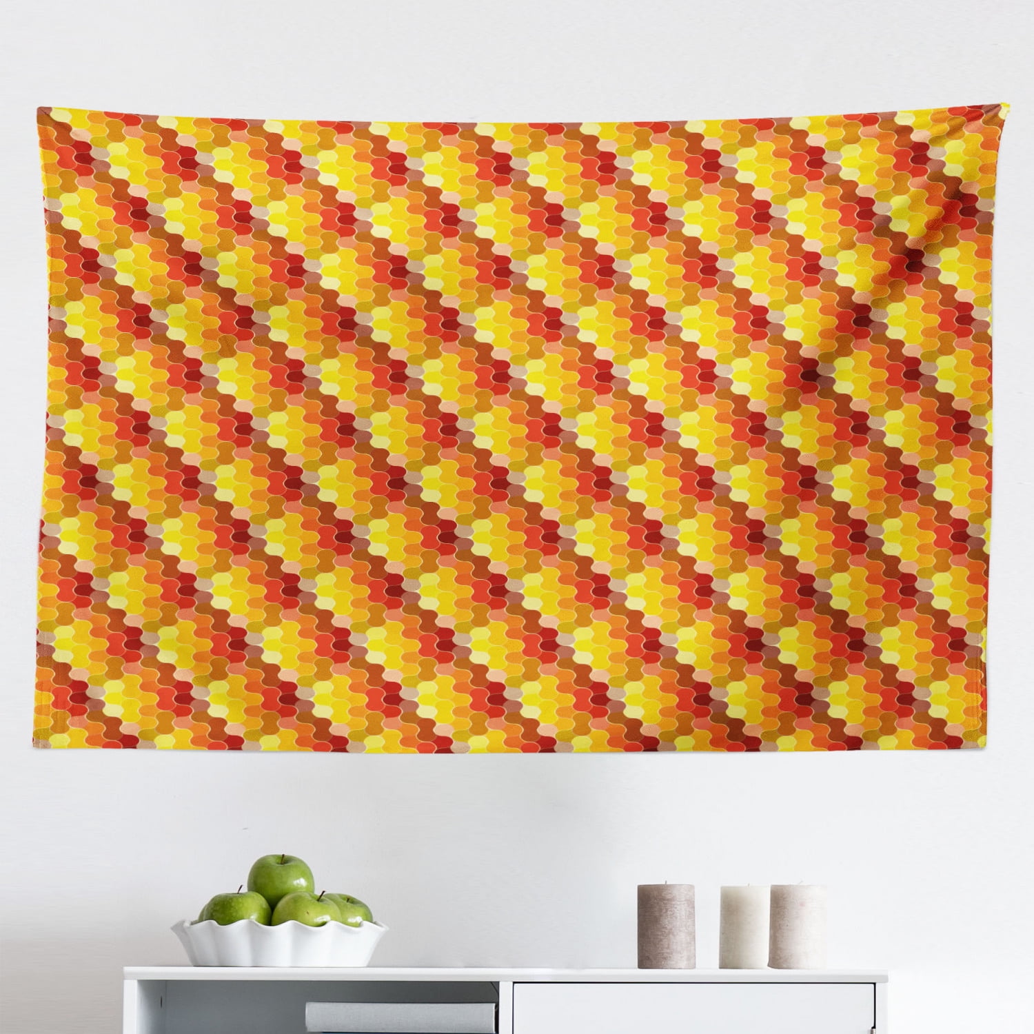 Fruit Tapestry, Colorful Citrus Pattern with Lime Grapefruit Lemon and ...