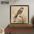 2D Flat, 1pc Hand-Painted Watercolor Sparrow Berries Rustic Wooden Wall ...