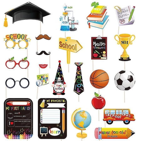 Abaodam 24pcs Back To School Photo Prop First Day Of School Party Photo ...