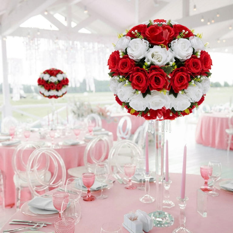 Red And White Party Centerpieces Red & Pink Balloon Arch Party