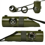 7 In 1 Emergency Whistles Compass Thermometer Flashlight Camping ...