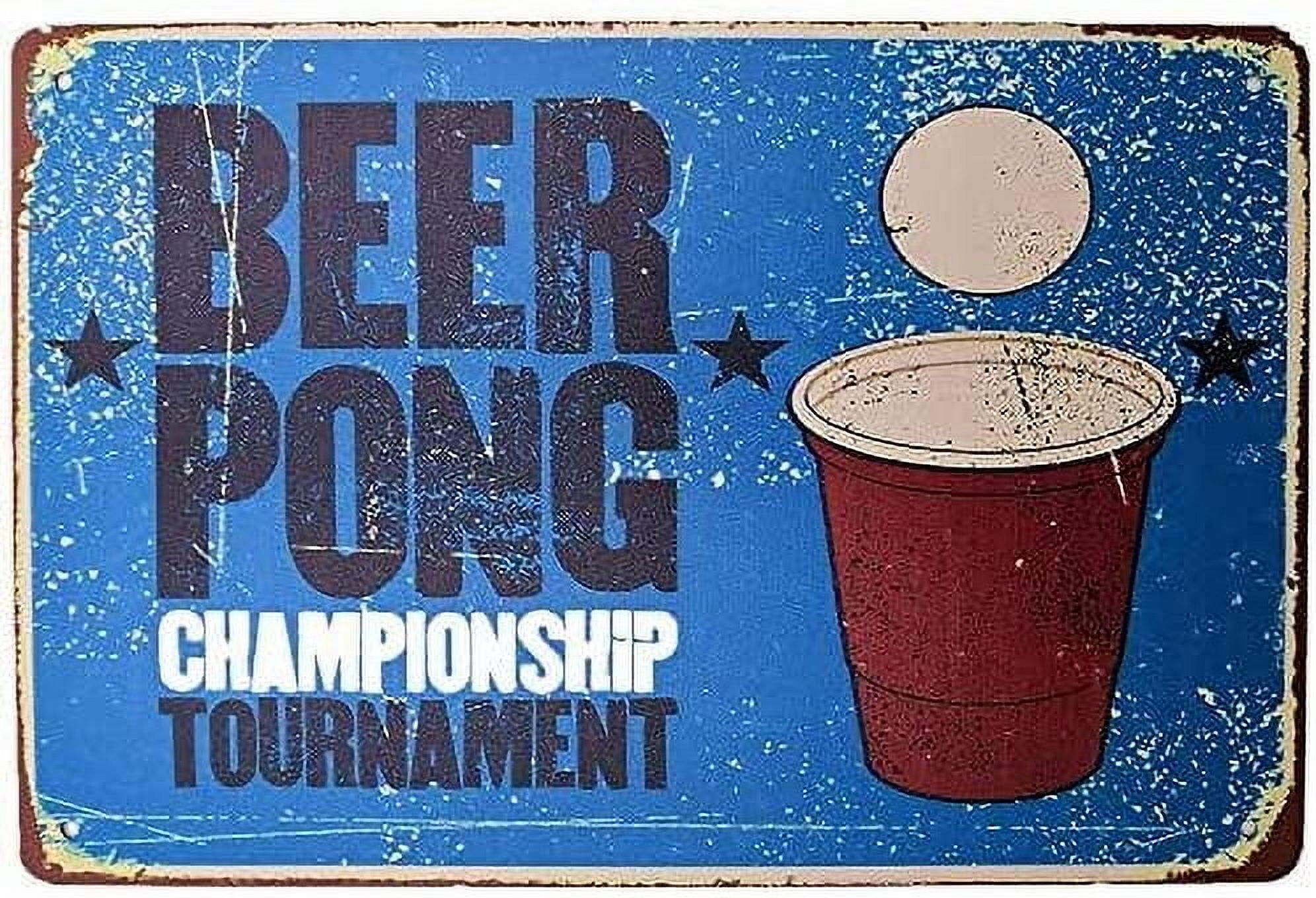 Letrero de aluminio con texto en inglés "Beer Pong", letrero de ...