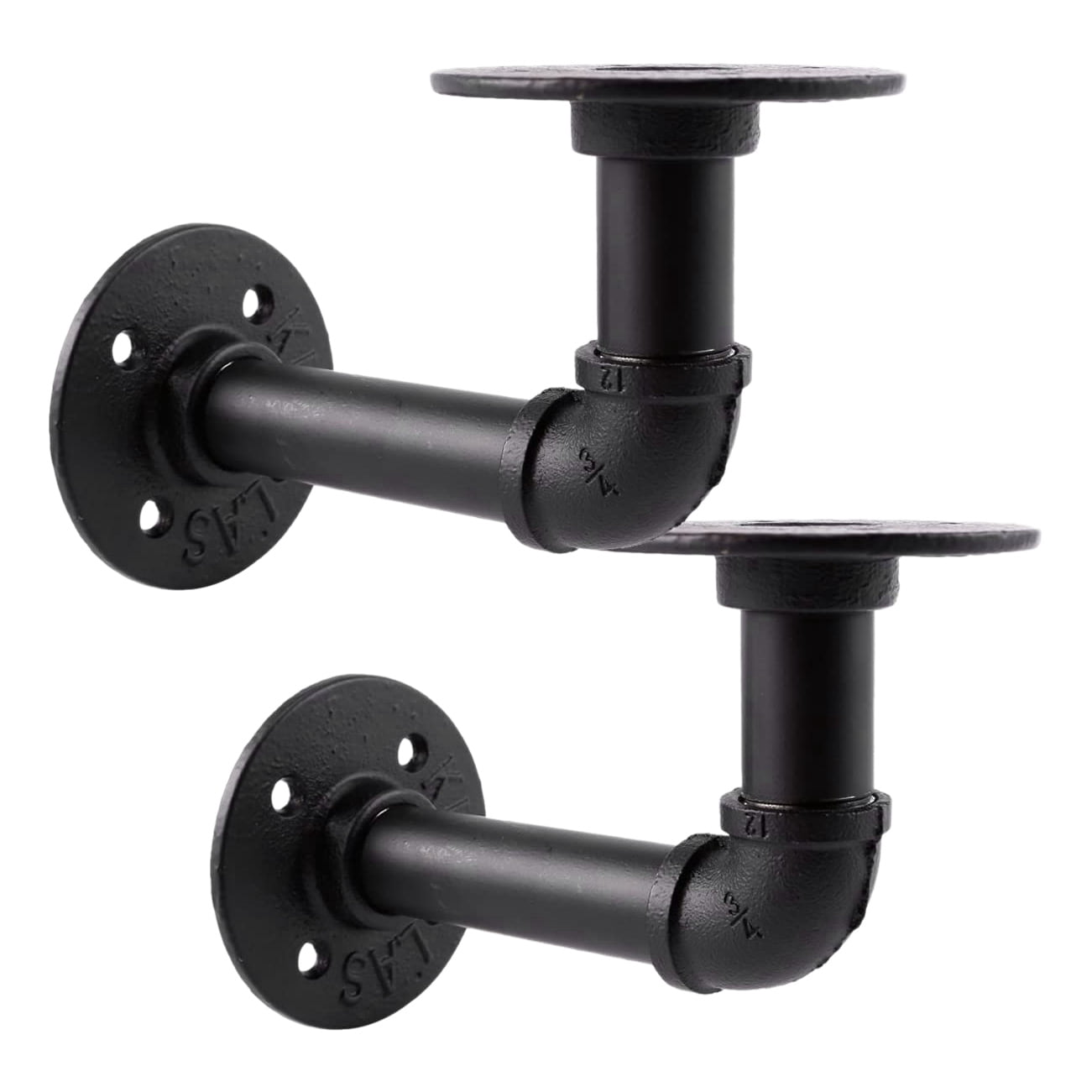 2 Pcs Pipe Shelf Brackets Set Iron Pipe Brackets Industrial Pipe 2-pcs-pipe-shelf-brackets-set-iron-pipe-brackets-industrial-pipe