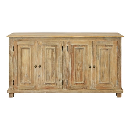 Jenna Accent Buffet Cabinet, 3-Door Solid Wood Sideboard with Metal ...