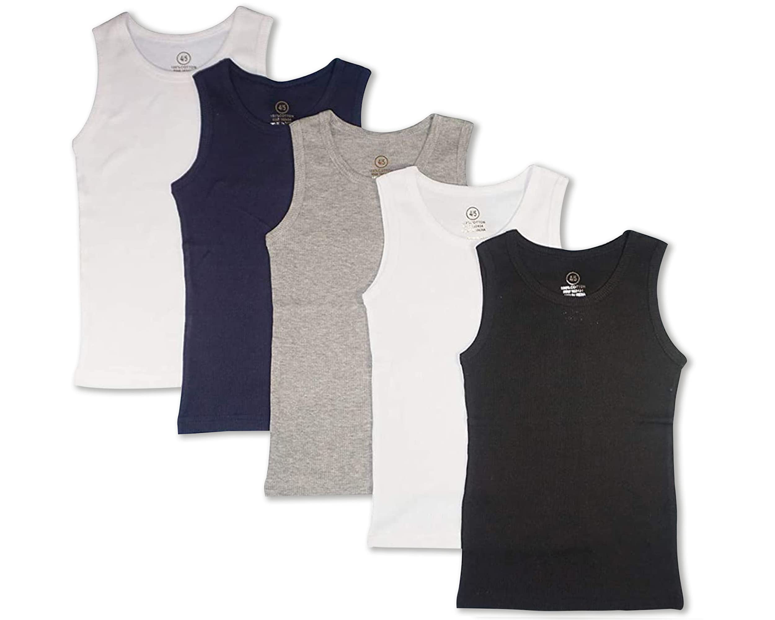 Studio 3 Little/Big Boys 5 Pack Rib Knit Tank Tops (18-20) - Walmart.com