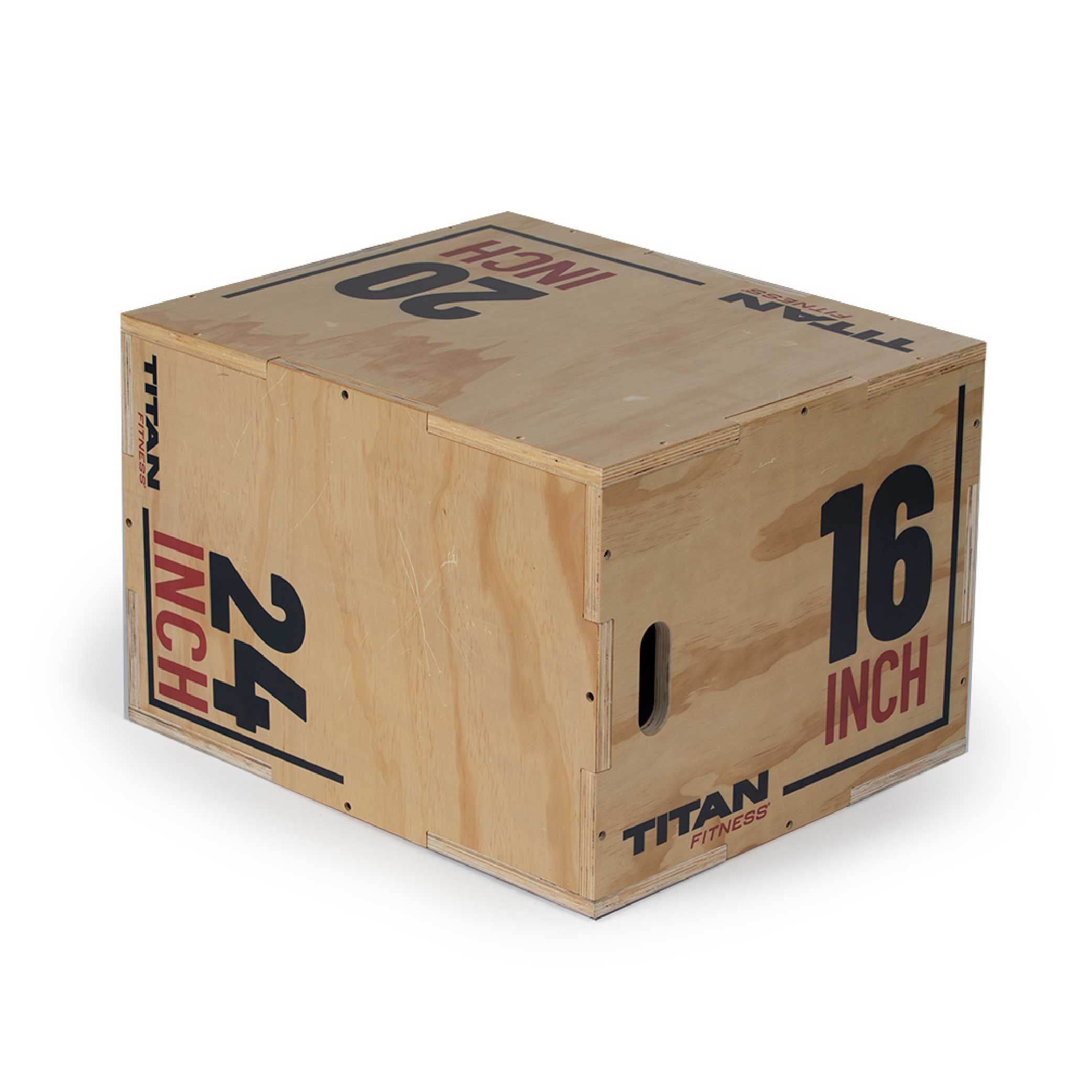 Titan Fitness Wooden Plyometric Box, 16in 20in 24in, Pro-Duty Plyo Box ...