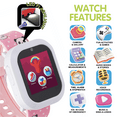 iTech Jr Kids Girls Fuzzy Black White Panda Smartwatch with On Ear ...