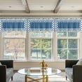 Blue Squares Valances for Windows, Rod Pocket Kitchen Valance Curtains ...