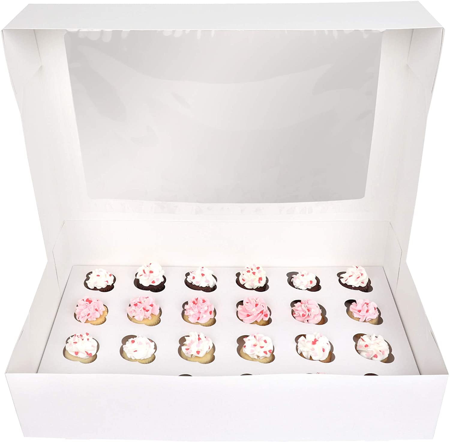 O'Creme 18 Inch x 12 Inch x 4 Inch High Rectangular Cupcake Box All ...