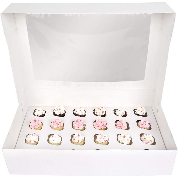 O'Creme 18 Inch x 12 Inch x 4 Inch High Rectangular Cupcake Box All ...