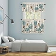Dragonfly Kitchen Curtains Set for Windows, Art Teal Floral Blooming ...