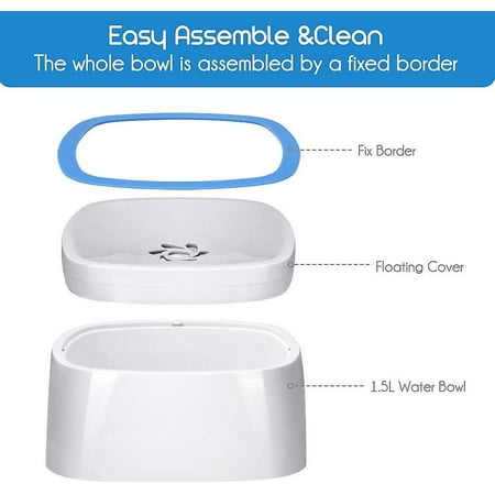 Dog Water Bowl, Overflow Proof Dog Bowl, Anti Spill Pet Water Bowl ...