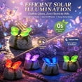 Illuminated Butterfly Stone Garden Light, Solar LED Powered Outdoor ...