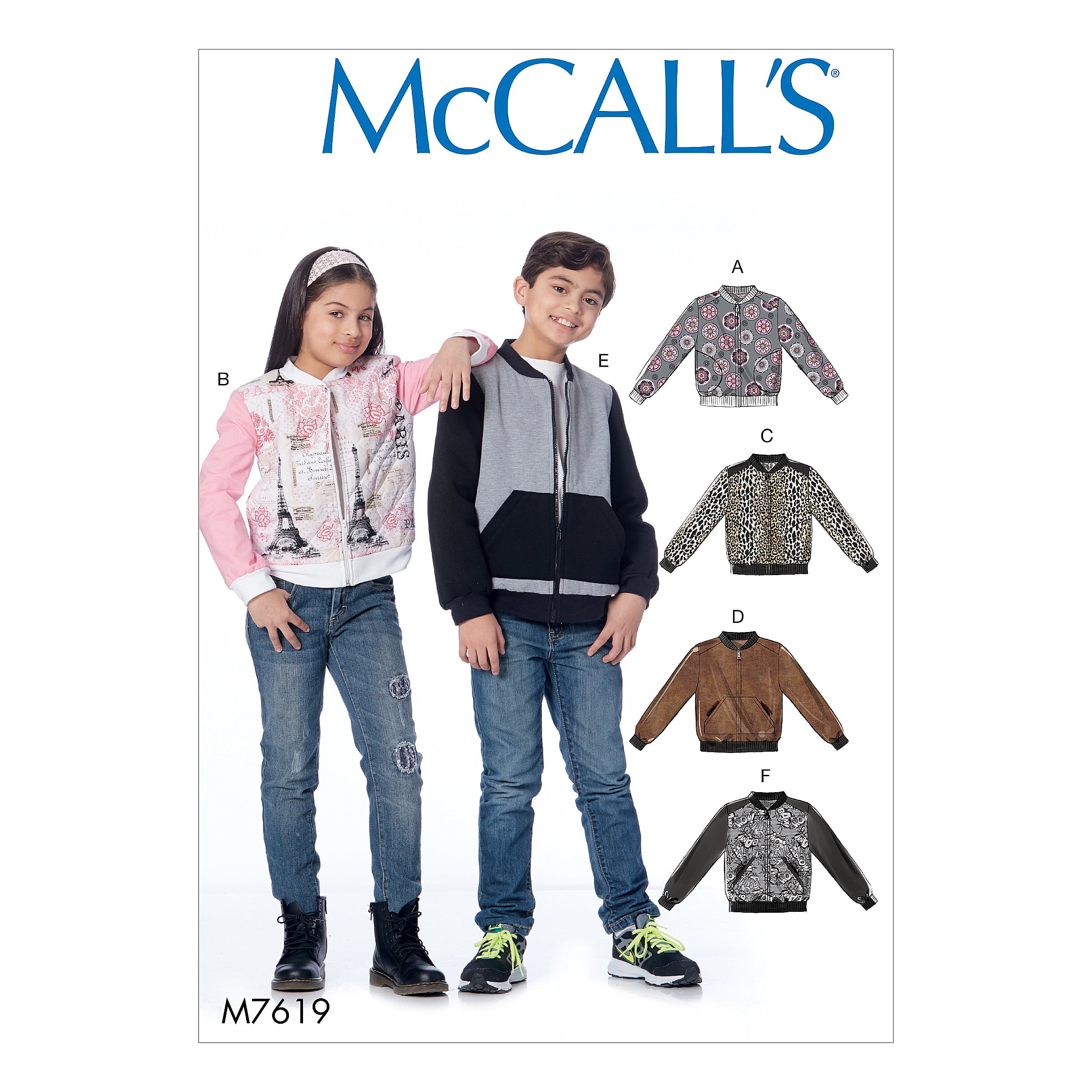 McCall's Sewing Pattern Children's/Girls'/Boys' Bomber Jackets-7-8-10 ...