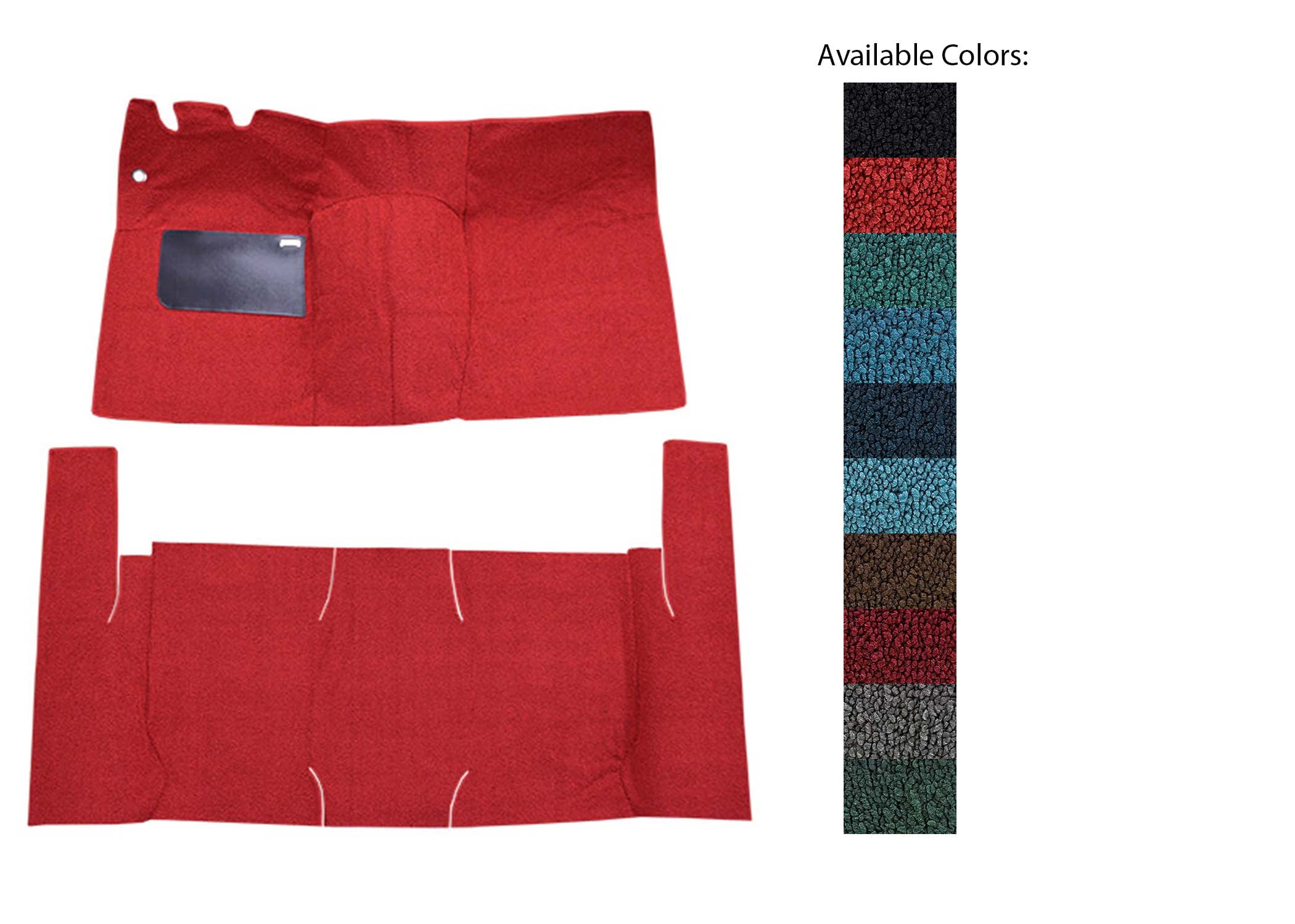 1957 Ford Ranchero Standard Seats Cut & Sewn 07 Dark Blue Loop Carpet ...