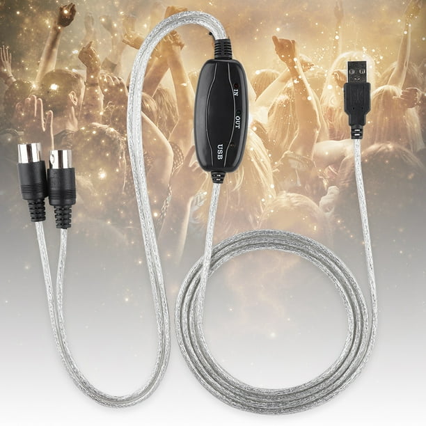 MIDI Cable, Interface Adapter Music Editing Line MIDI To USB Cable, USB MIDI Cable For True Plug ...