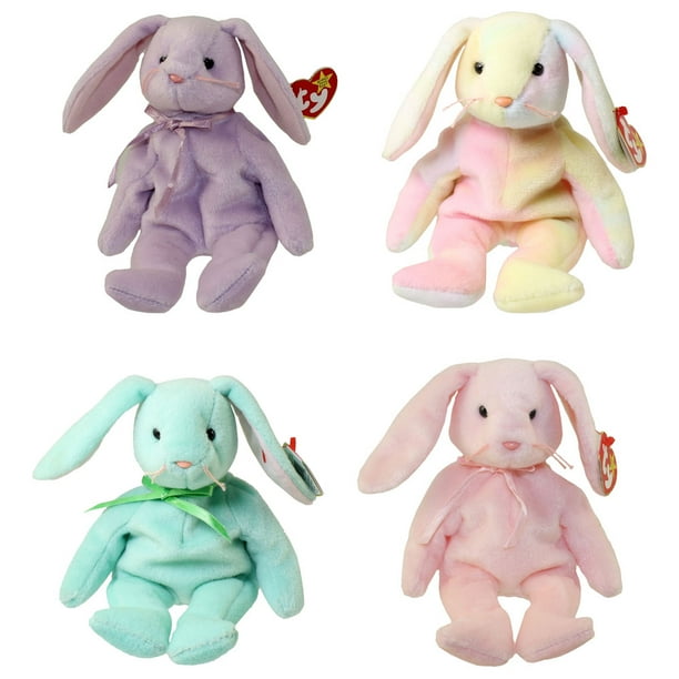 TY Beanie Babies - SET OF 4 RABBITS (Floppity, Hippity, Hoppity ...
