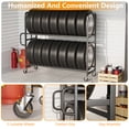 GIOTORENT Rolling Tire Storage Rack for Garage - 57"W Adjustable 2-Tier ...