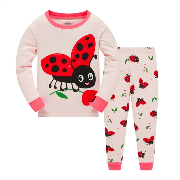 Baby Girls Pyjamas Ladybug Long Sleeve Sleepwear Toddler Winter 2 Piece ...