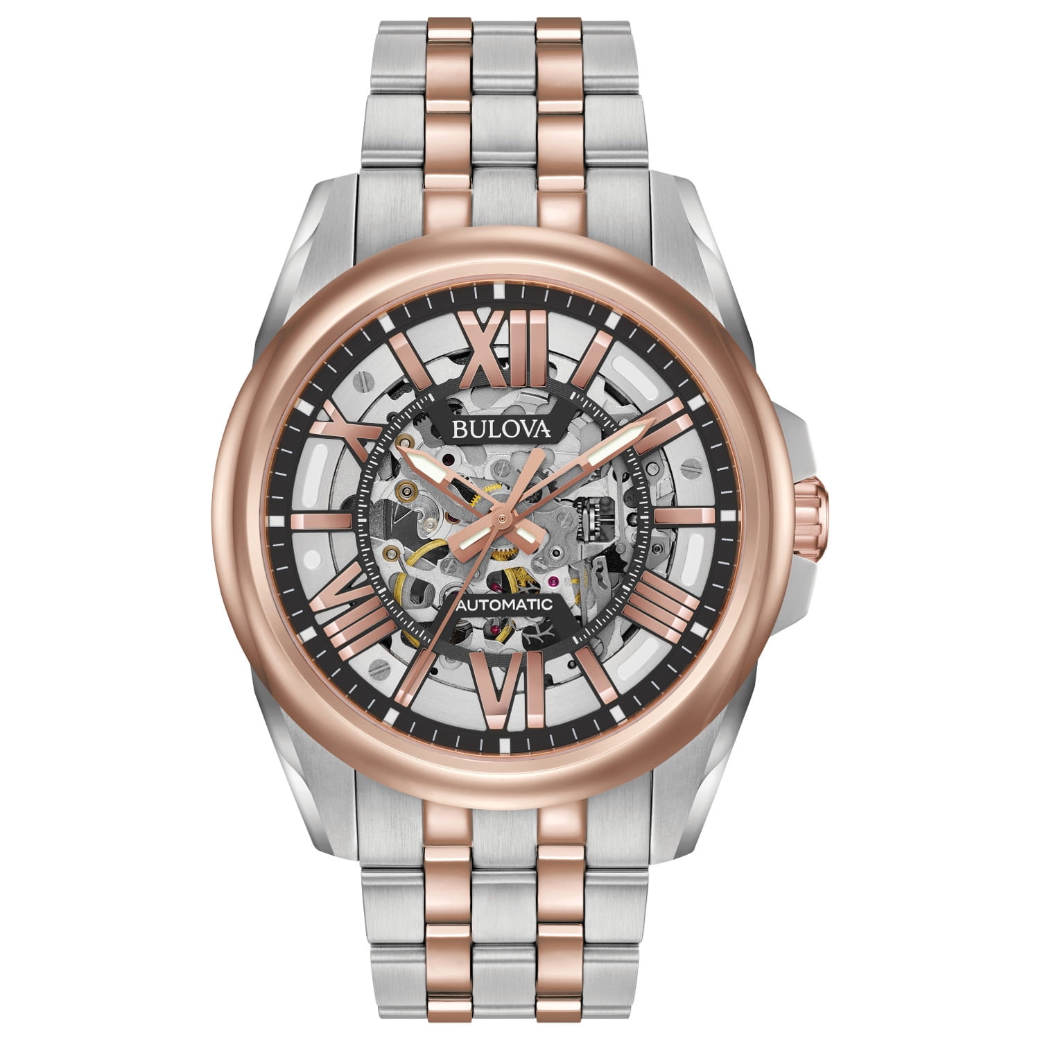 Bulova - Bulova Men's Two Tone Automatic Stainless Steel Skeleton Watch ... Bulova - Bulova Men's Two Tone Automatic Stainless Steel Skeleton Watch ...
