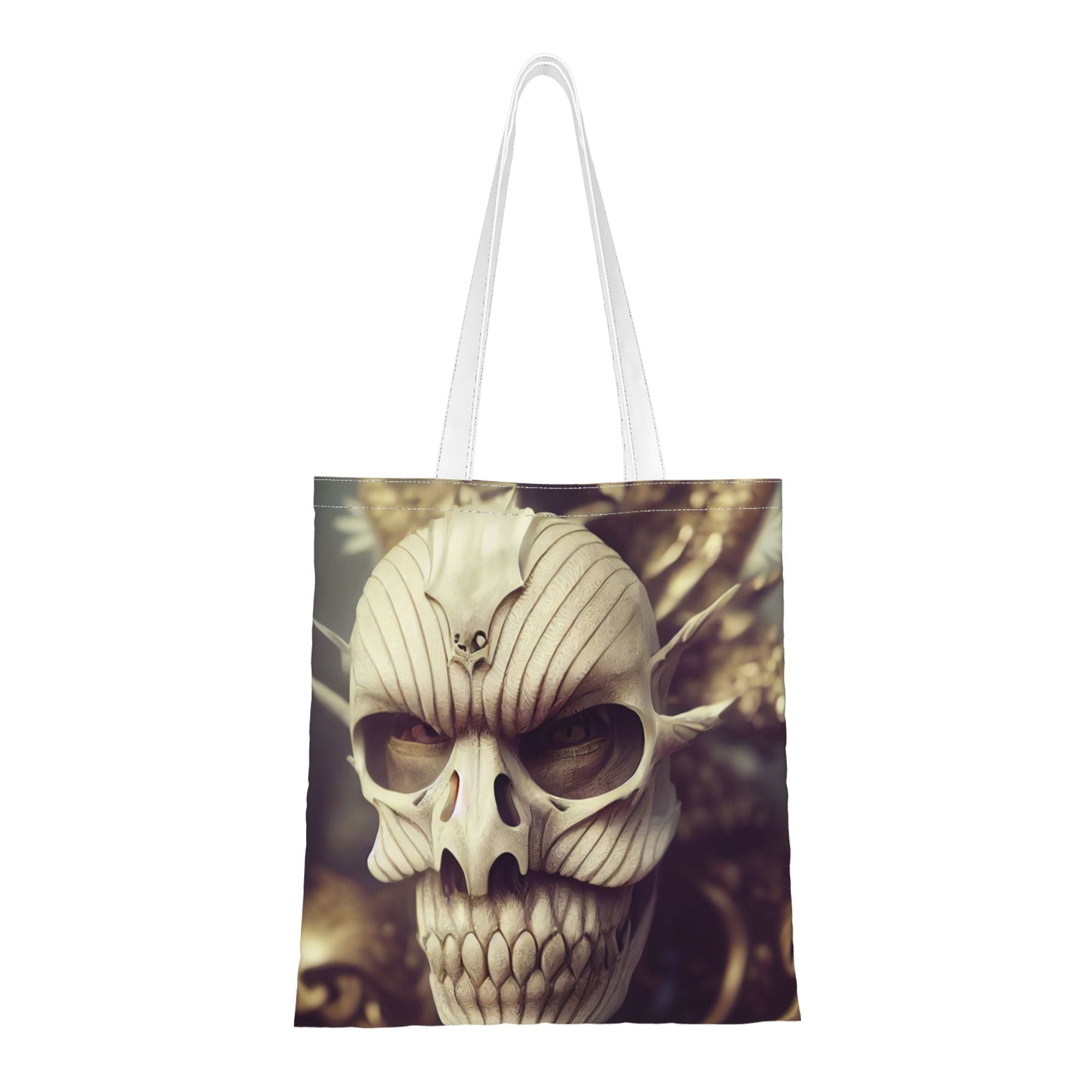DouZhe Reusable Grocery Bags, Fantasy Horror Skull Lightweight ...