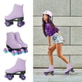 EONROACOO Purple Roller Skates for Women Girls, Adult Light up Wheels ...