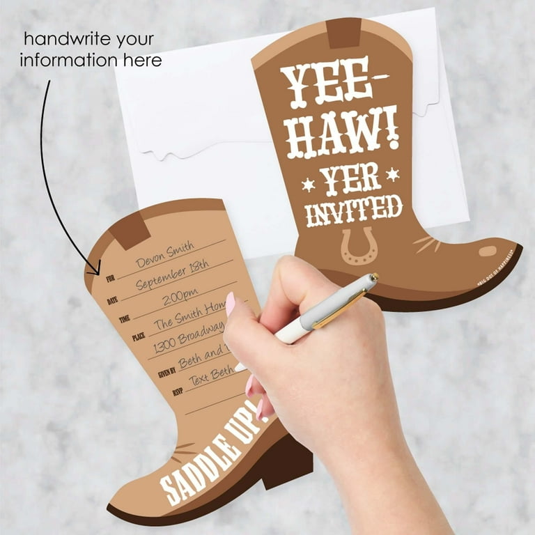 Cowboy Boot Party Invitation Templates