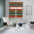 Mexican Colorful Kitchen Curtains Valance and Tier Set Stripes ...