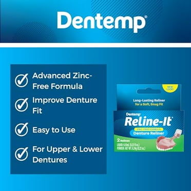 Reline-It Advanced Denture Reliner Kit for Upper & Lower Dentures, Easy ...