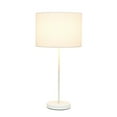 Simple Designs White Stick Lamp with Fabric Shade, White - Walmart.com