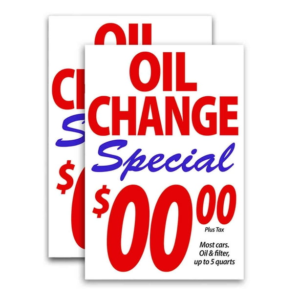 Oil Change Special 0 Dollars (24" X 36") Vinyl Decal Only (Pack of 2 ...