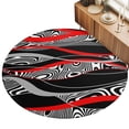 Abstract Red Black Stripe Round Rug 5ft Zebra Animal Print Texture ...