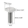 Square Head Bolt, M10x25mm 304 Stainless Steel Grade C Square Screws ...