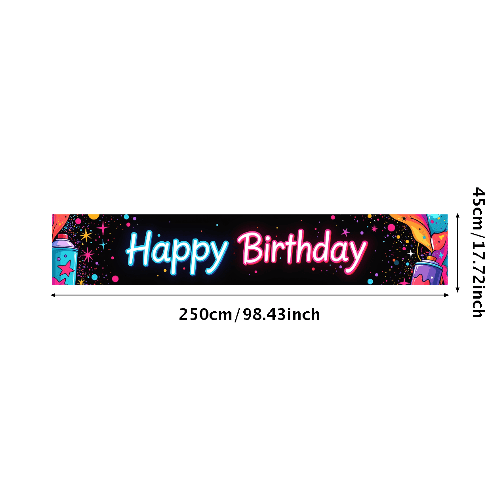 Click here for Yezdix Neon Style Happy Birthday Banner With Spray... prices