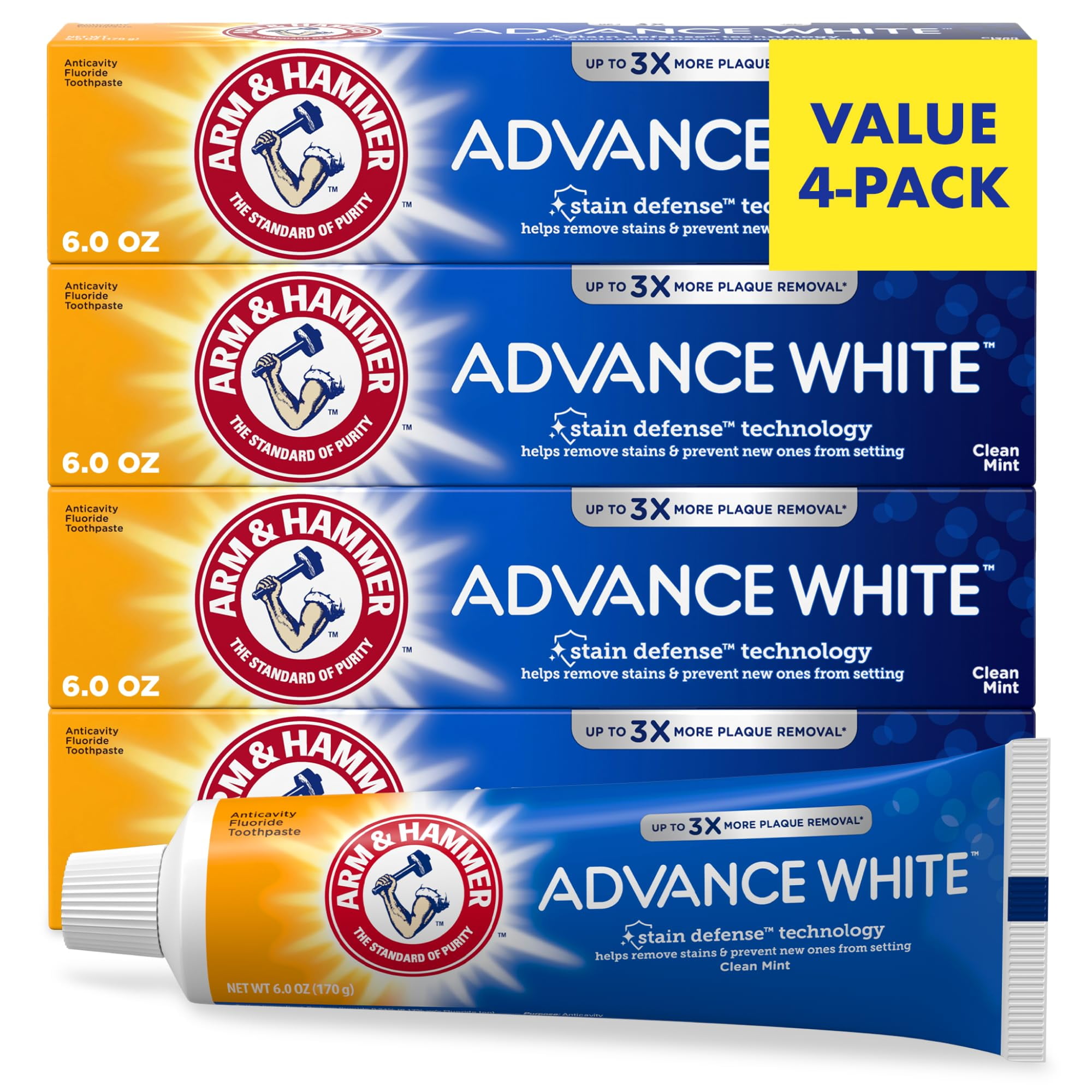 Pasta de dientes Arm & Hammer Advance White Clean Mint 180 ml x4 ...