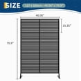 72x47 in Metal Privacy Screen Panel with Stand, Freestanding Outdoor ...