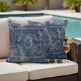 Boho Blue Outdoor Waterproof Throw Pillow Covers 24x24 Set of 2 ...