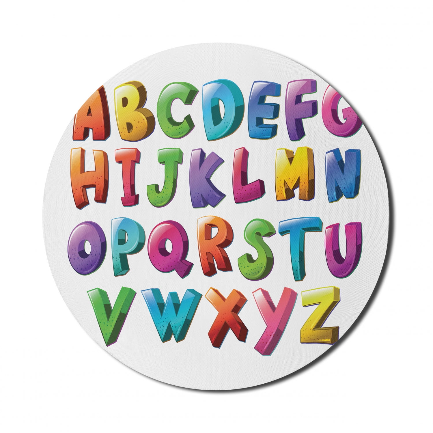 Alphabet Mouse Pad for Computers, Gradient Colors Graffiti Look Letters ...