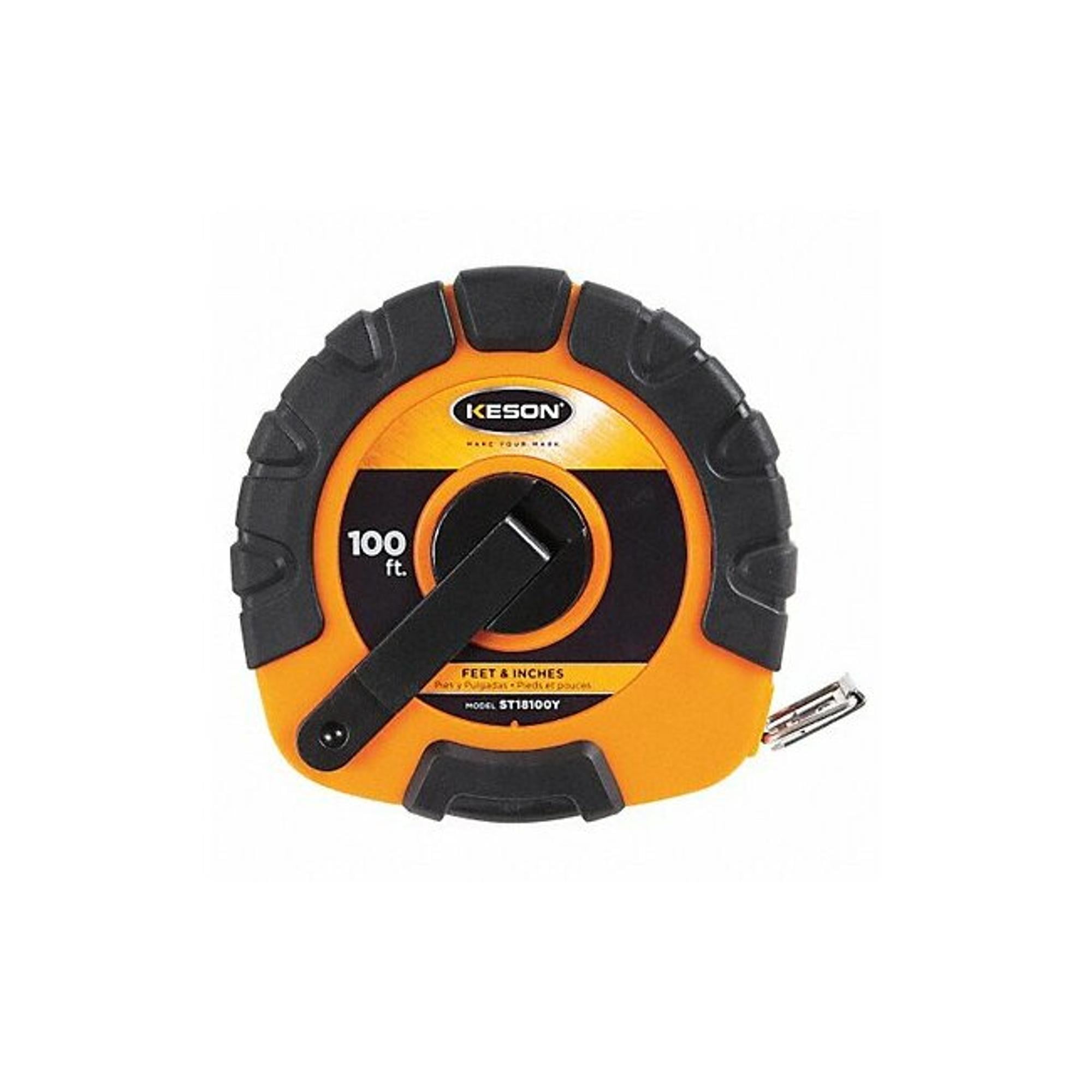 Keson Long Tape Measure,3/8 In x 100 ft,Orange ST18100Y - Walmart.com