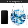 Acrylic Sun Catcher Round Panel with Mountain River Landscape Design ...