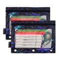 2 Pieces Pencil Bag Binder Pouches 3-Ring Page Turning Folder Pencil ...