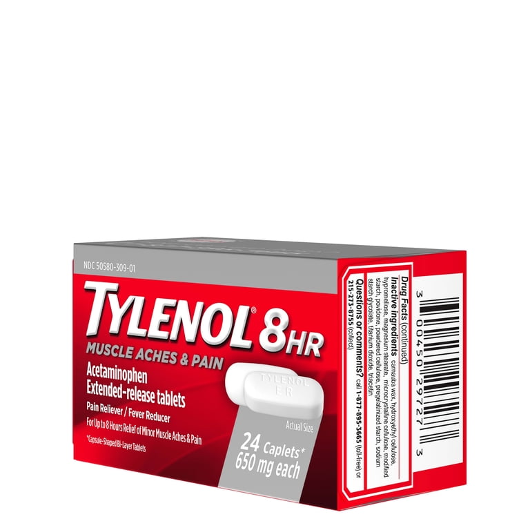Tylenol Hour Muscle Aches Pain Tablets With Acetaminophen,, 56% OFF