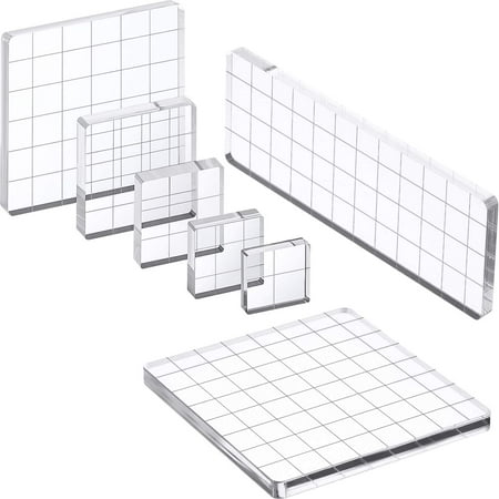 Dedang 7 Pieces Acrylic Stamp Blocks Clear Stamping Blocks Set with ...