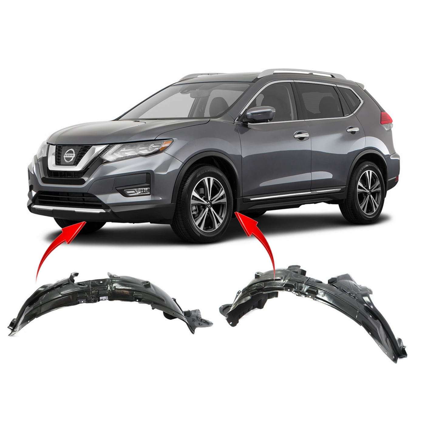 Set of 2 Fender Liners for Nissan Rogue 2014-2019 NI1248135 NI1249135 ...