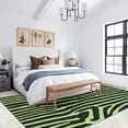 Animal Zebra Skin Area Rugs Vintage Black Green Stripes Rugs Soft ...