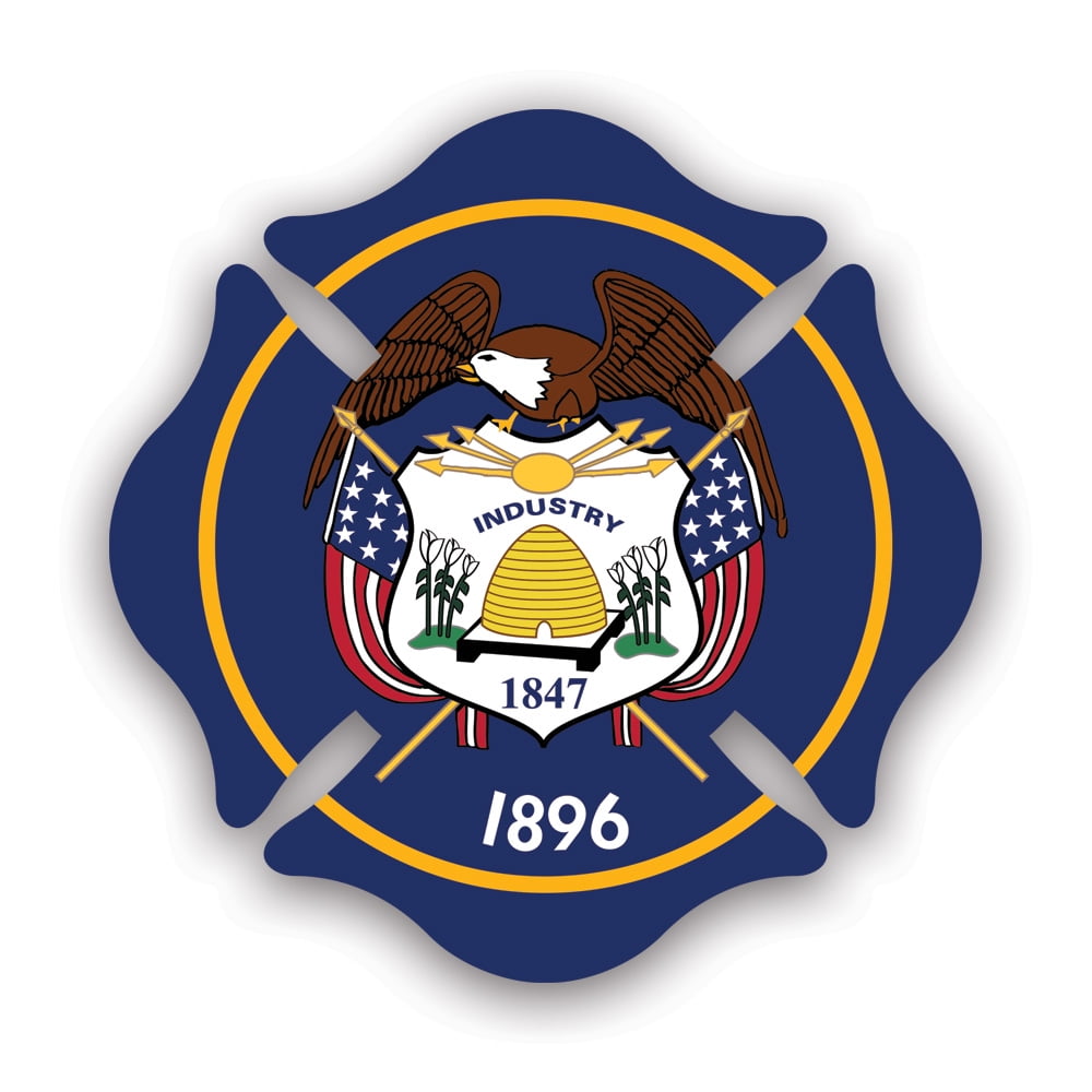 Utah State Maltese Cross Shaped Sticker Decal - Self Adhesive Vinyl ...