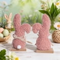 Easter Bunny Decor Handmade Wood Plush Rabbit Figurine Desktop Gift for Table Window Sills Shelf ...
