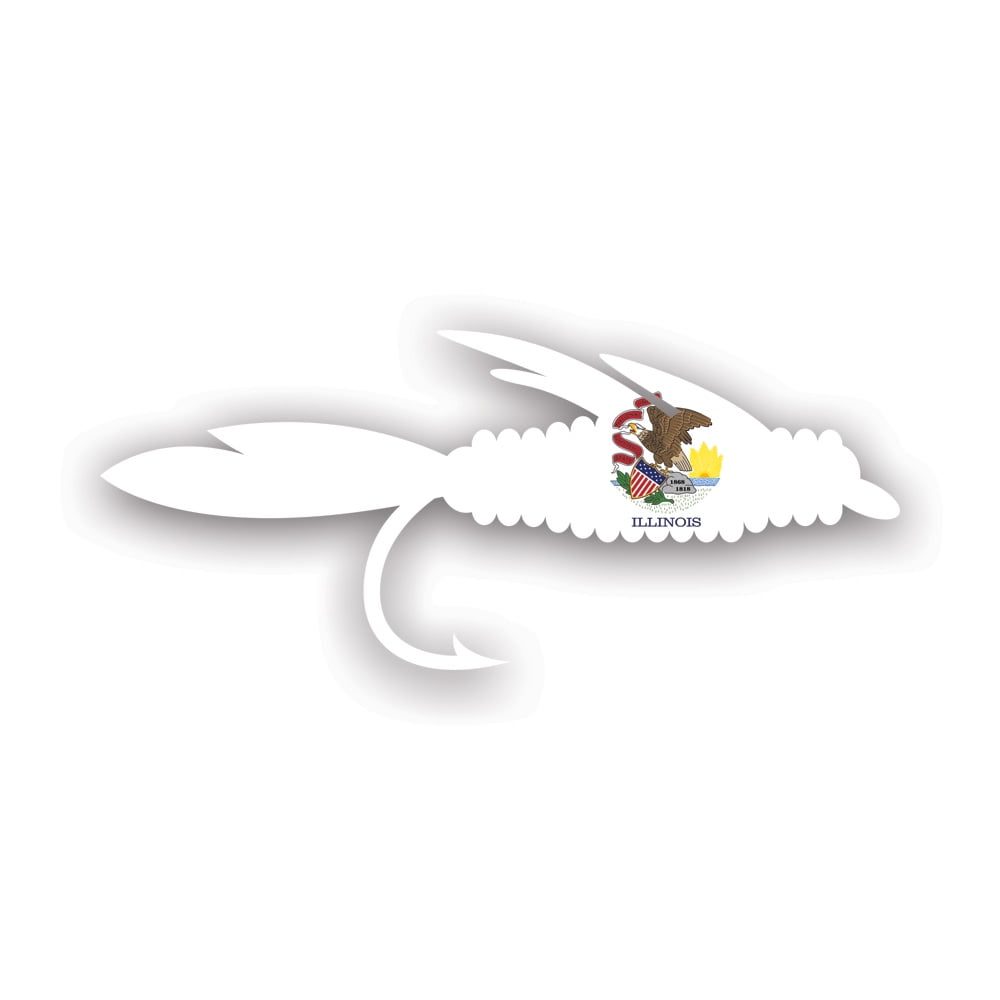 Illinois Fly Fishing Sticker Decal - Self Adhesive Vinyl - Weatherproof ...