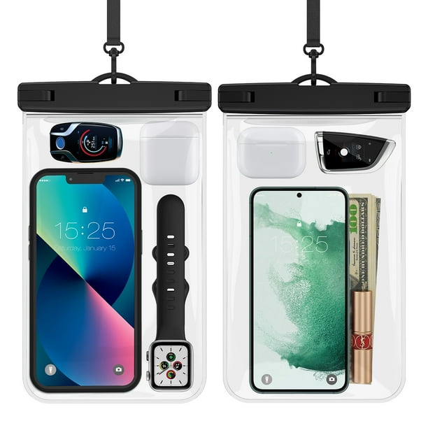 MATEPROX Large Waterproof Phone Pouch for Swimming, 10.5" 2 Packs Water ...